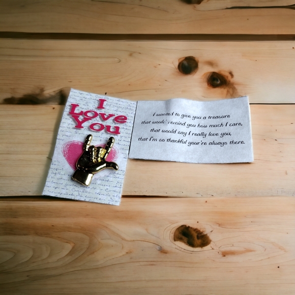 unbranded | Jewelry | I Love You Sign Language Pin Gold Tone Asl ...